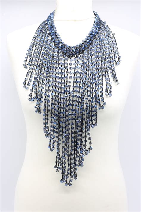 6 X 6 Crystal Fringe Necklaces Long Tassle Jianhui London