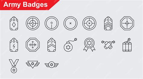 색 배경에 있는 육군 배지 ⁇ 터 아이콘 프리미엄 벡터
