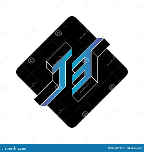 T And 3 Monogram Or Logotype Isometric 3d Font For Design Stock Vector Illustration Of Code