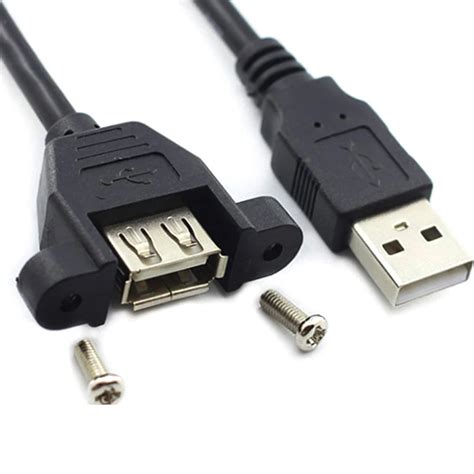 Custom Screw Lcoking Micro Mini Usb A B C Panel Mount Female To Male Usb 2 0 3 0 Extension Cable