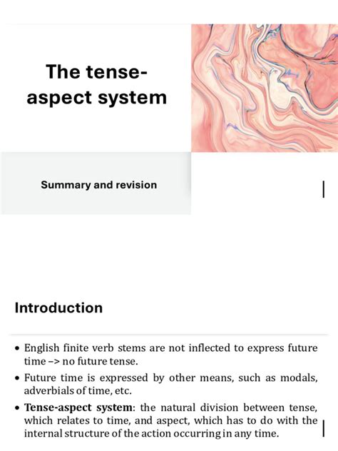 Lessons 16 And 17 The Tense Aspect System Pdf Pdf Linguistics Linguistic Typology
