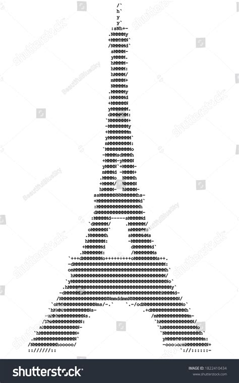 Eiffel Tower Ascii Art Symbol Letters Stock Vector Royalty Free 1822410434 Shutterstock