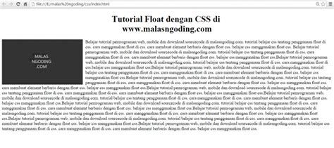 Belajar Css Part 11 Menggunakan Float Css Malas Ngoding