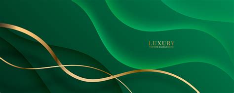 3d 녹색 럭셔리 추상 배경은 황금 선 파도 장식과 밝은 공간에 겹칩니다 현대적인 그래픽 디자인 요소 컷아웃 모양 스타일 개념