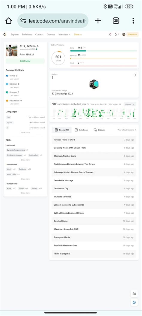Finished 200 Coding Challenges On Leetcode Sathish G Posted On The