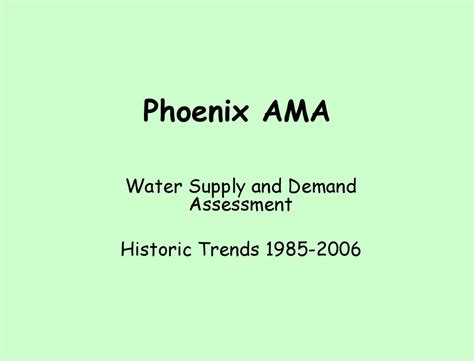 Water Supply And Demand Assessment Historic Trends Ppt Download