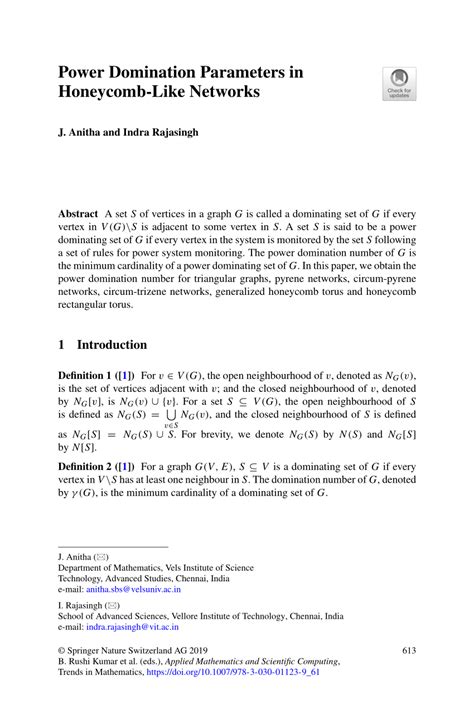 (PDF) Power Domination Parameters in Honeycomb-Like Networks