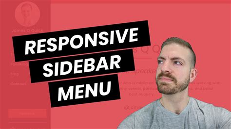 Build A Javascript Responsive Sidebar Menu Youtube