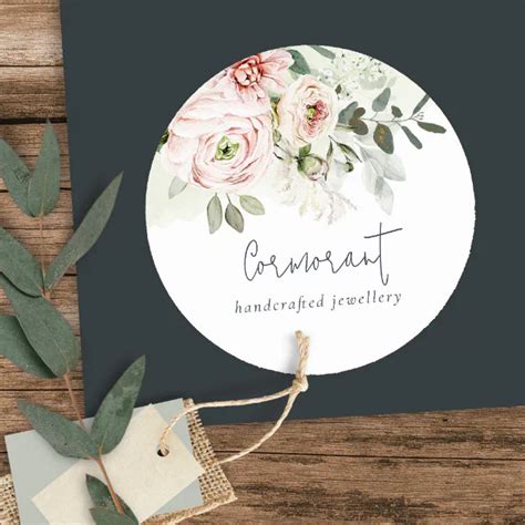 Soft Blush Pink Peony Leafy Botanical Floral Classic Round Sticker Zazzle