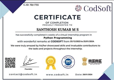 Virtualinternship Python Codsoft Professionaldevelopment Santhosh Kumar