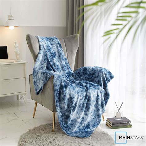 Mainstays Blue Tie Dye Cozy Plush Throw Blanket 50 X 60