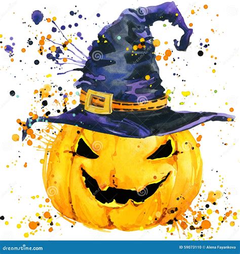 высеканная тыква Halloween Предпосылка иллюстрации акварели на праздник
