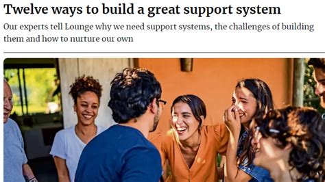 Twelve Ways To Build A Great Support System