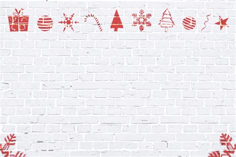 현대 흰색 벽돌 패턴 벽 텍스처 그런 지 배경 Xmas 벡터 일러스트 의 Xmas 장식품 벽에 낙서 낙서 그래피티에 대한 스톡