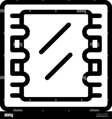 Black Outline Icon Representing A Microchip A Fundamental Component Of