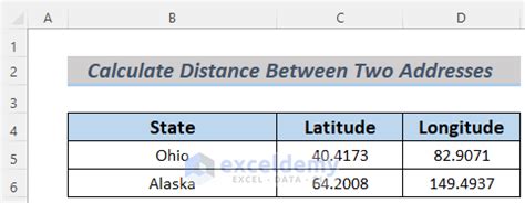 How To Calculate Distance Between Two Addresses In Excel Ways