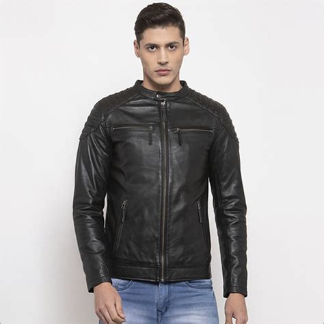 Men Black Leather Jacket At Best Price In Delhi Welbawt