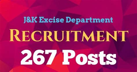 Jandk Excise Department Recruitment 2017 For 267 Posts