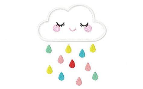 Matriz Bordado Nuvem Chuva De Amor 13 X 18 Cm Elo7