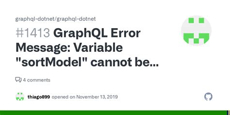 graphql error message variable sortmodel cannot be non input type