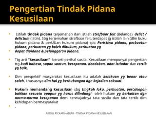 Mengenal TINDAK PIDANA KESUSILAAN Pptx 11111111111111 PPTX