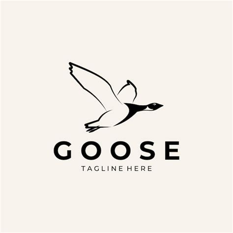 Premium Vector Line Art Flying Goose Logo Vector Design