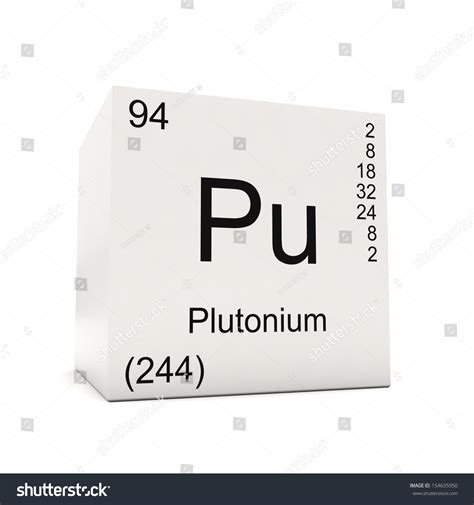 Cube Plutonium Element Periodic Table Isolated Ilustración De Stock