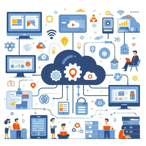 An Illustration With Cloud Server Data Storage For Global Network Web