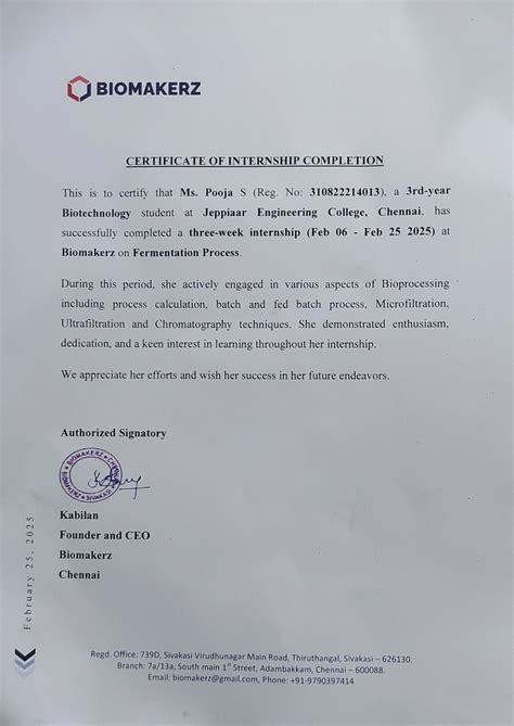 Biotechnology Bioprocessing Fermentation Internshipexperience… Pooja Sanjay 10 Comments