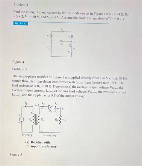 Solved Find The Voltage V And Current Io For The Diode Chegg