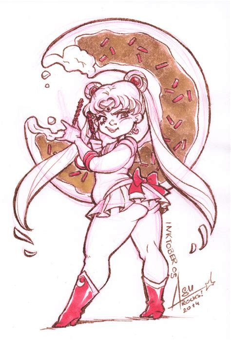 Inktober 05 Sailor Chubby Moon By Bewareitbites On Deviantart