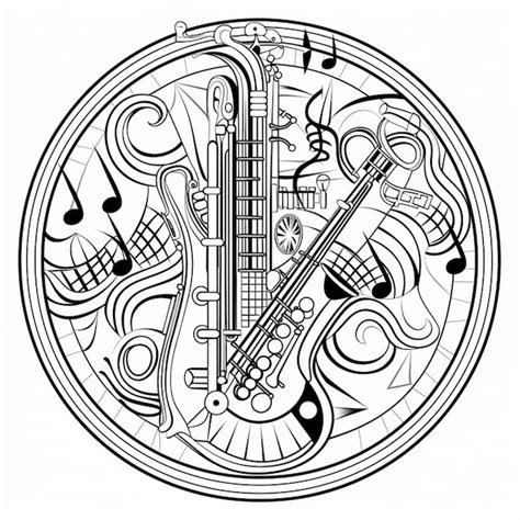 Premium Ai Image A Black And White Drawing Of A Musical Instrument