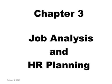 Human Resource Planning And Job Analysis Pptx
