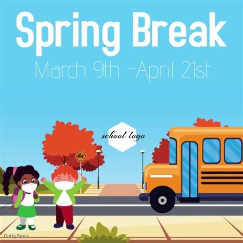 Spring Break School Bus Social Media Ad Template Postermywall