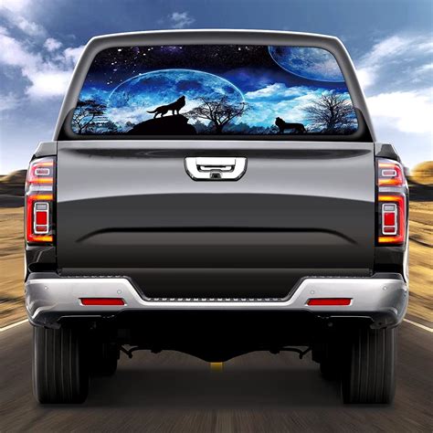 Buy Kpoybiay Star Wolf Truck Rear Window Decal Tint Perforated Vinyl Graphic Car Back Window