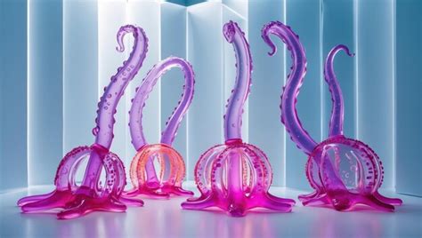 Unique Pink Octopus Tentacles Showcased Under Contemporary Lighting