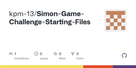 GitHub Kpm 13 Simon Game Challenge Starting Files