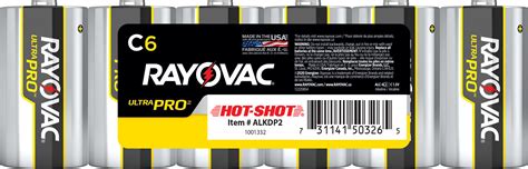 6 Pack Of Ultrapro Alkaline Batteries Size C For Hot Shot Miller