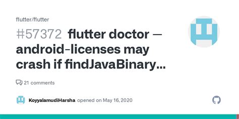 Flutter Doctor Android Licenses May Crash If Findjavabinary Selects