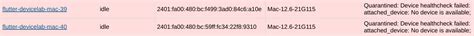 Flutter Devicelab Mac 39 And Mac 40 Kept Loosing Device On The New