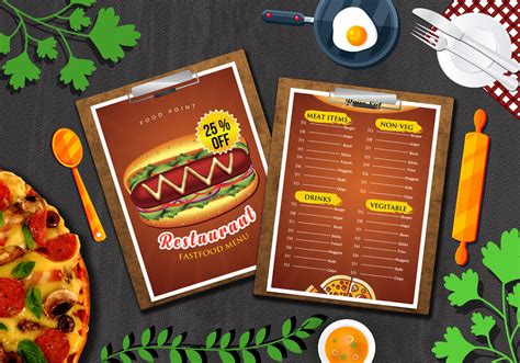 Menu Mock Up By Designhub