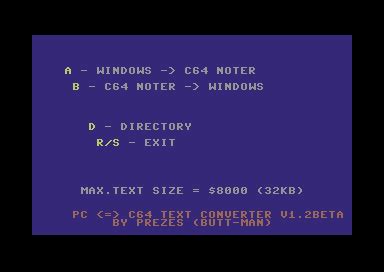 CSDb PC C64 Text Converter V1 2beta By Prezes