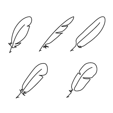 Premium Vector Feather Line Icon