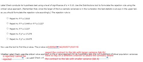 Solved 33 Hypothesis Testing About Two Population