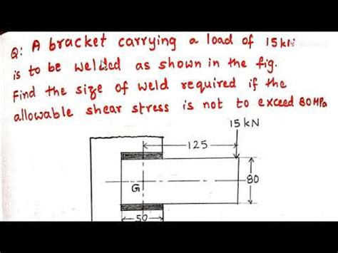 Problem On Eccentrically Loaded Welded Joints DMM 1 YouTube