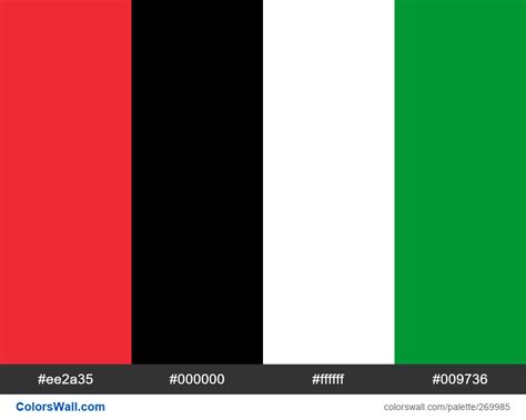 Palestine Flag Colors Ee2a35 000000 Ffffff 009736 Colorswall