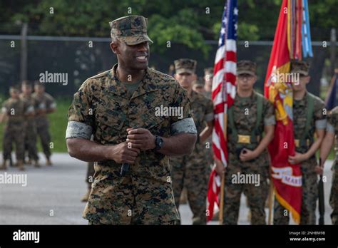Us Marine Corps Sgt Maj Emanuel Hudson Gives His Remarks During A