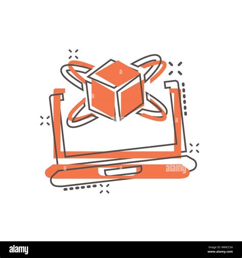 Computer Simulation Icon In Comic Style Vr Device Vector Cartoon