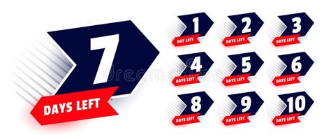 Modern Number Of Days Left Tag For Special Offer Stock Vector Illustration Of Badge Three