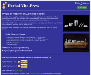 Vitapress.com: Herbal Vita-Press - pill press to make natural organic ...